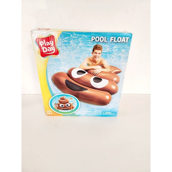 Play Day | Other | Play Day Pool Float Poop Emoji 4ft Inflatable Raft ...
